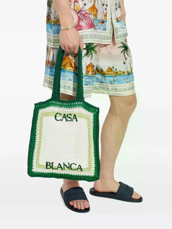 Casablanca Logo-embroidered Tote Bag