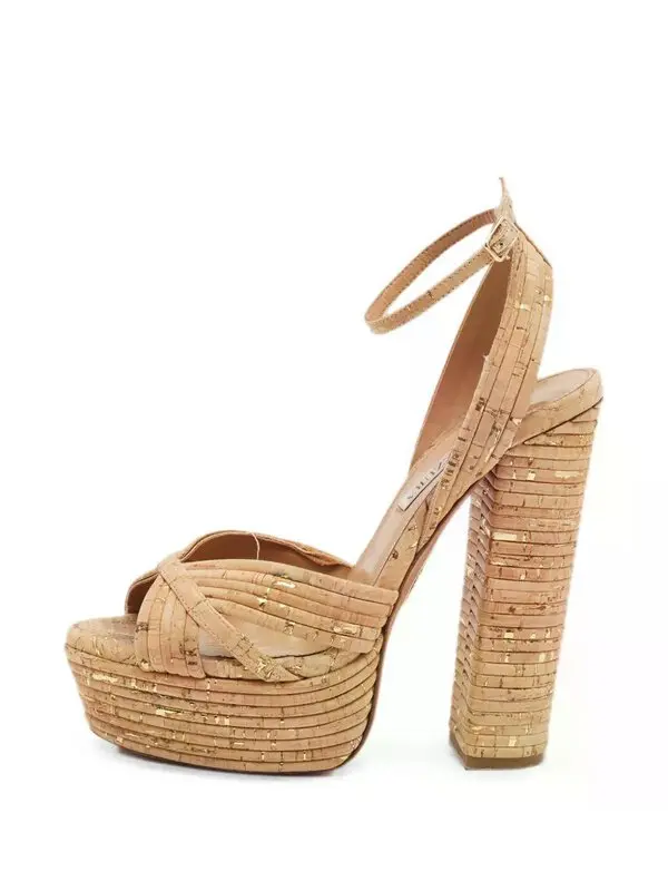 AQUAZZURA Sundance Platform Sandals - Neutrals