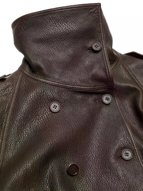Acne Studios Cropped Leather Trench Coat