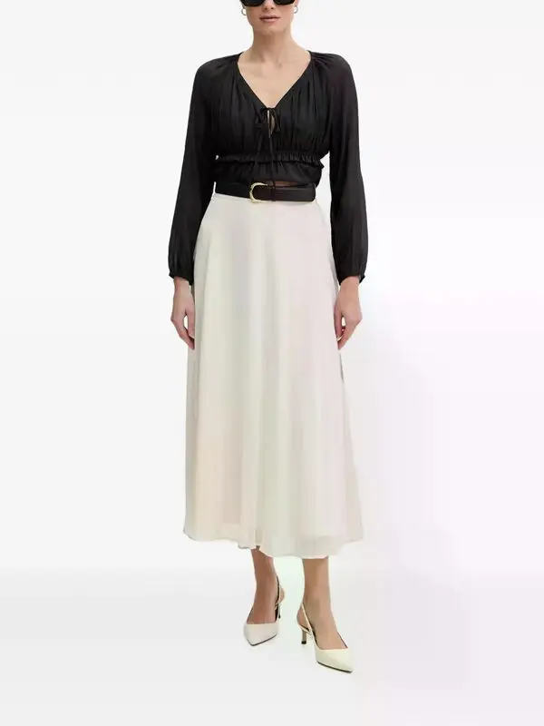 GAUDI Ruffled Tie-fastening Blouse - Black
