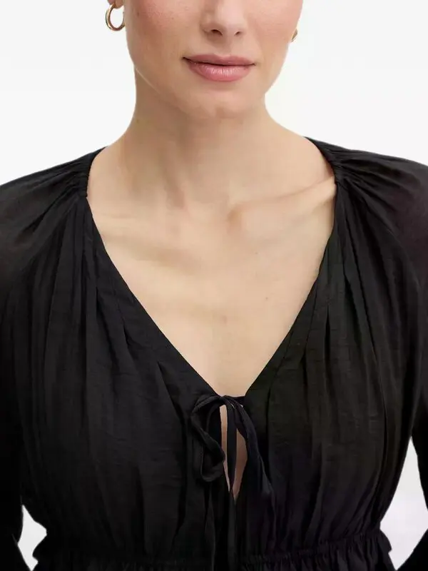 GAUDI Ruffled Tie-fastening Blouse - Black