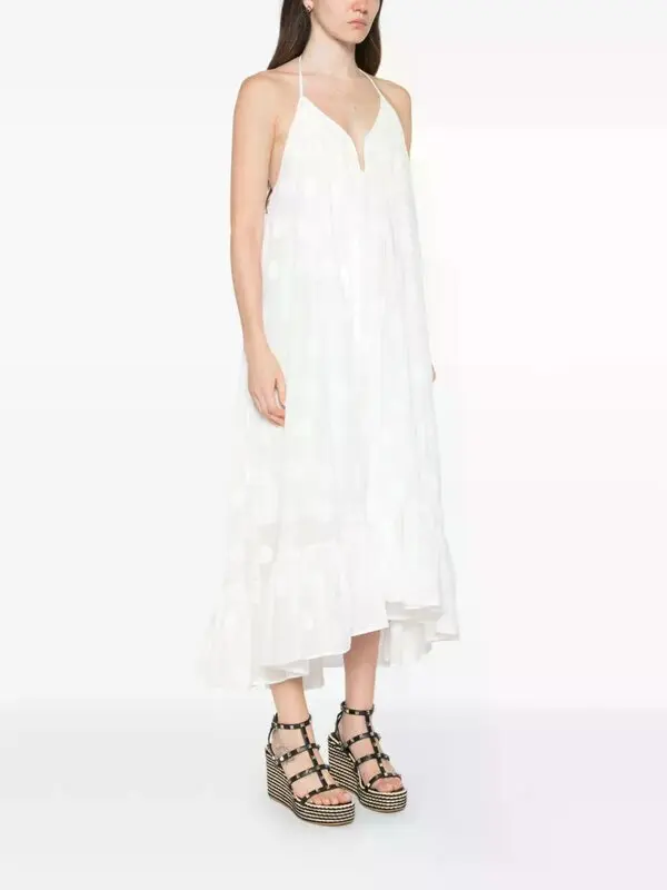 Zimmermann Solstice Polka-dot Halterneck Midi Dress - Neutrals