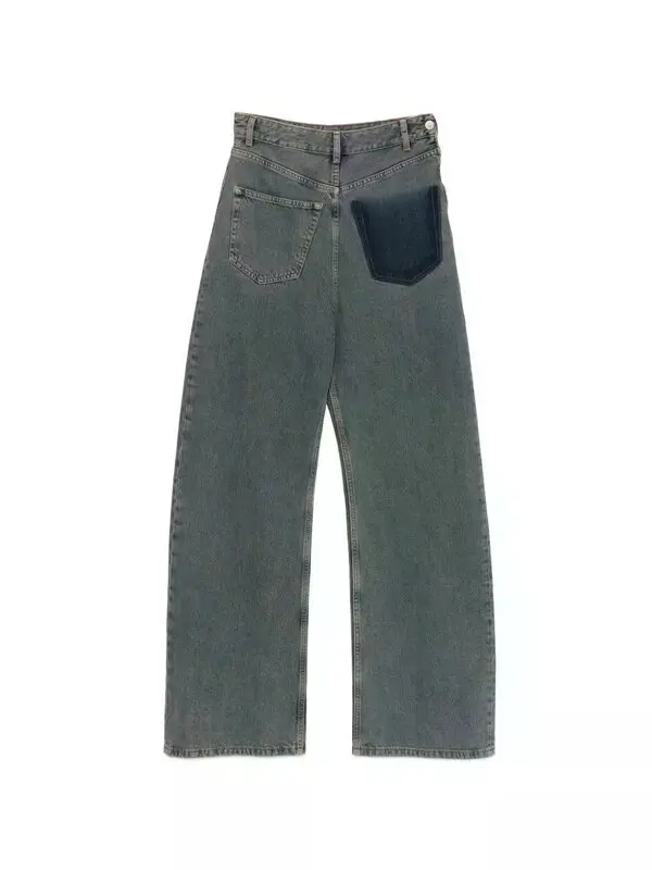 MAISON MARGIELA Faded Patch Detail Jeans - Grey