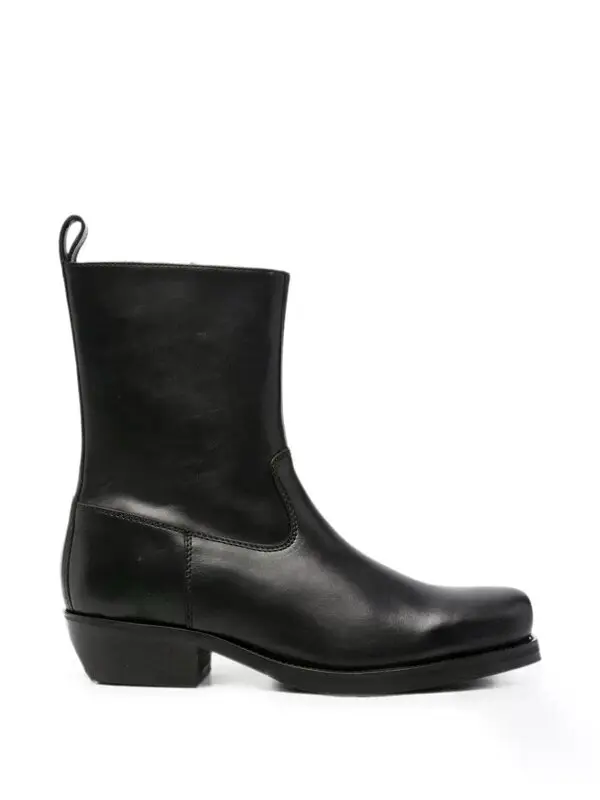 WON HUNDRED Barcelona Leather Cowboy Boots - Black