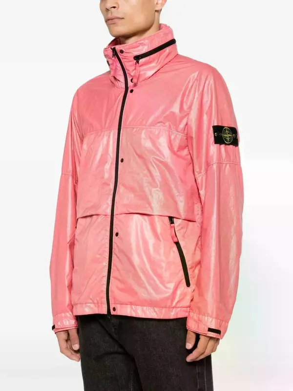 Stone Island Zip-fastening Jacket With Logo Patch