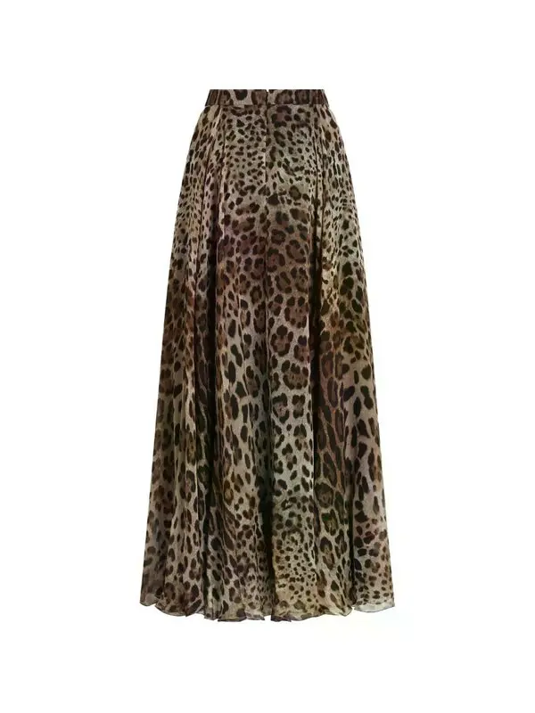 Dolce & Gabbana Leo-print Chiffon Skirt
