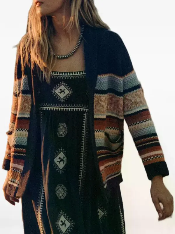 The Great. Mountain Lodge Striped Cardigan - Blue