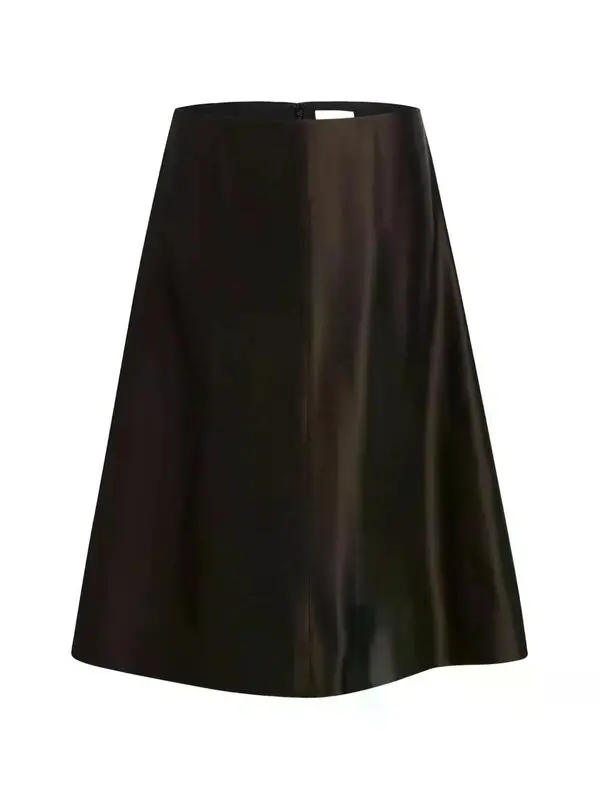 Khaite Nania Twill Midi Skirt - Brown