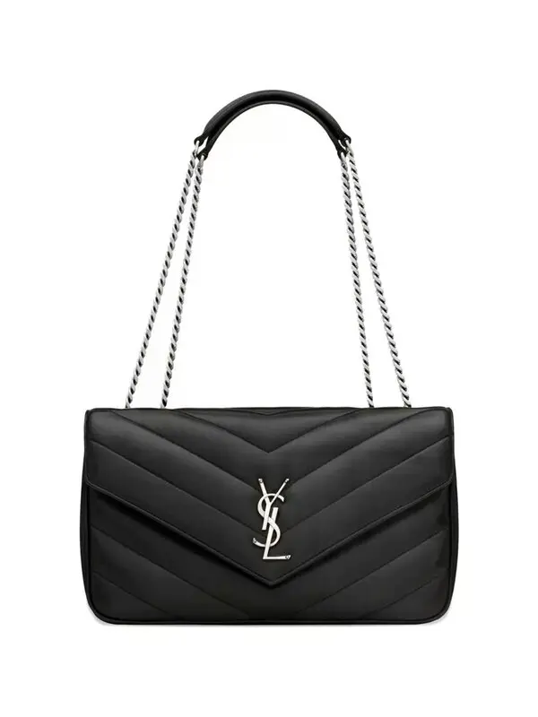 Saint Laurent Medium Loulou Chevron-quilted Shoulder Bag - Black