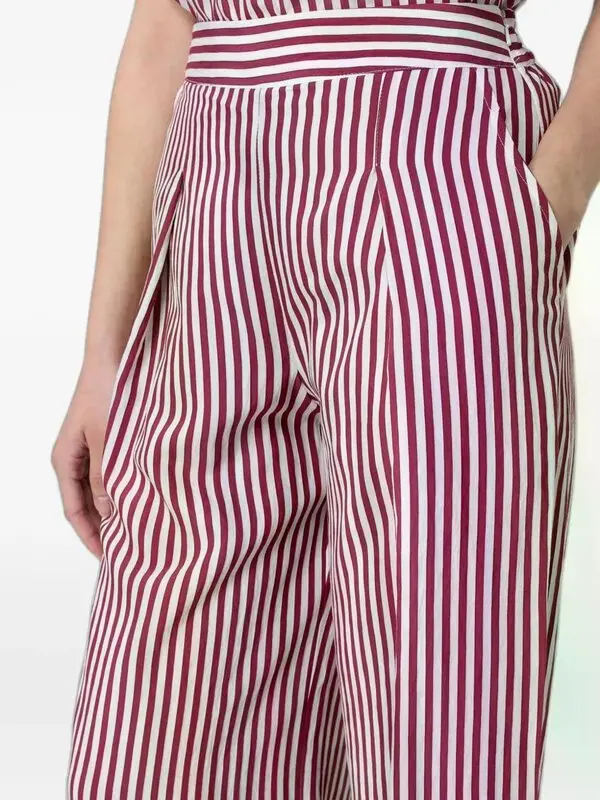 HANITA Striped Pleated Palazzo Pants - Red