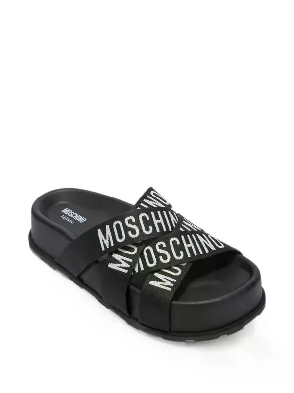 Moschino Logo-print Crossover-strap Sandals