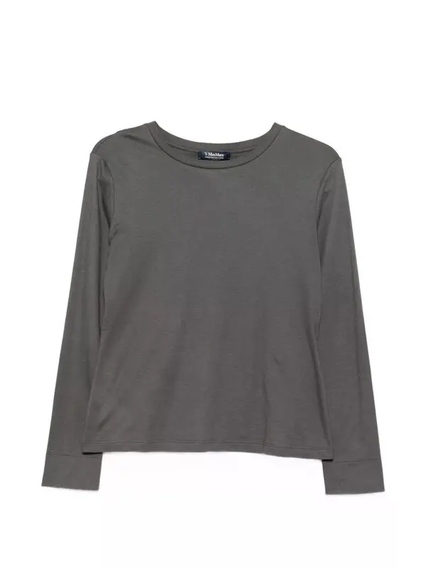 Max Mara Crew Neck Long Sleeve Top - Grey