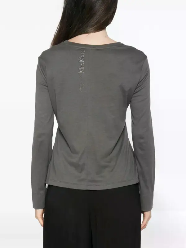 Max Mara Crew Neck Long Sleeve Top - Grey