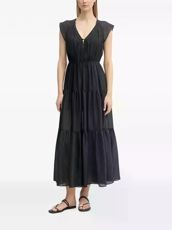 GAUDI Tiered Sleeveless Maxi Dress - Black