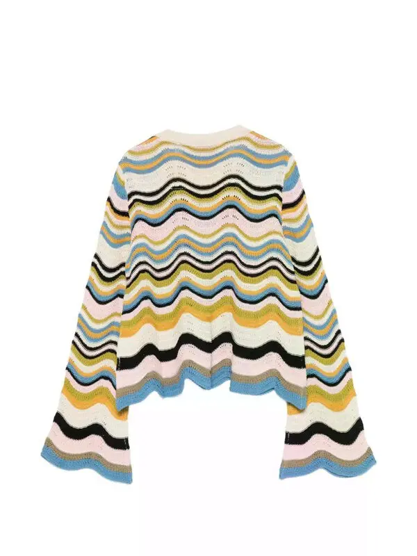 La DoubleJ Chevron-pattern Cropped Sweater