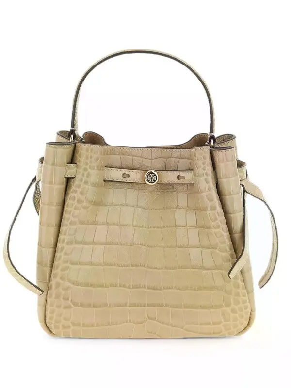 Tory Burch Small Romy Crocodile-effect Tote Bag - Neutrals