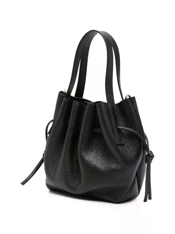 Yuzefi Mini Scallop Pebbled-leather Tote Bag - Black