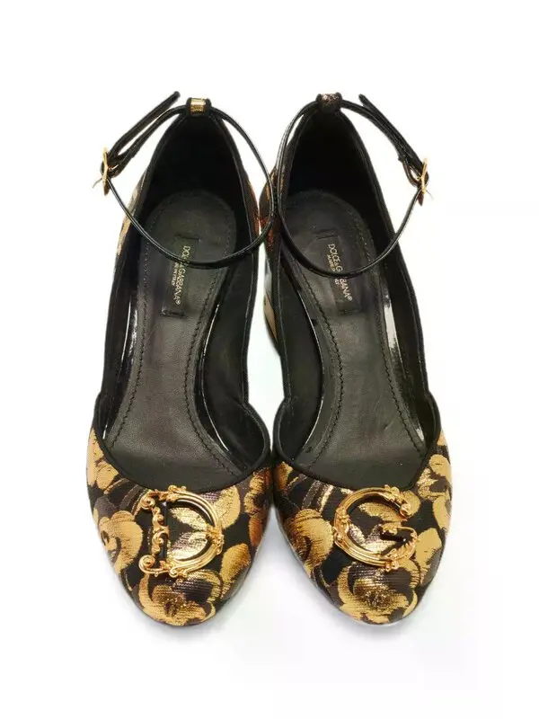 Dolce & Gabbana Dg Logo Floral-brocade Pumps