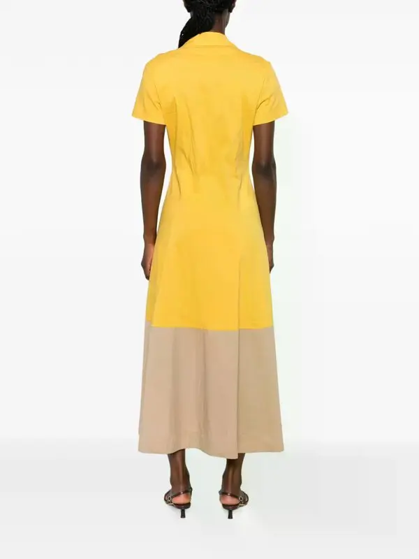 CLIPS Belted Colour-block Midi Dress