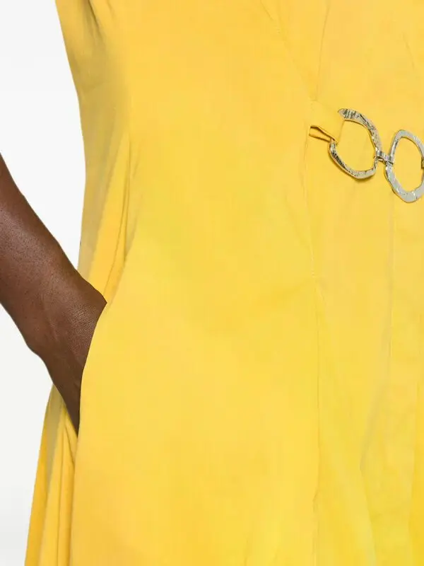CLIPS Belted Colour-block Midi Dress