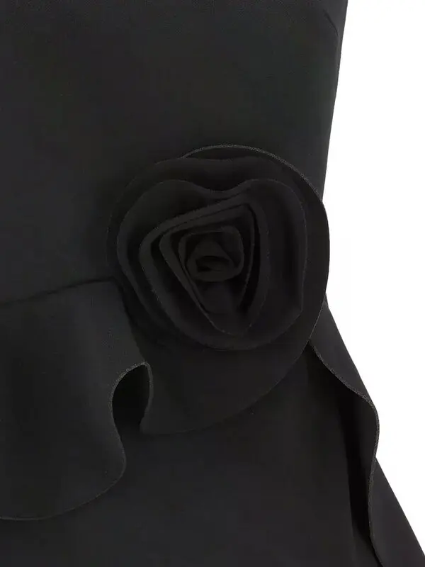ROTATE BY BIRGER CHRISTENSEN Floral Appliqué Peplum Hem Mini Dress