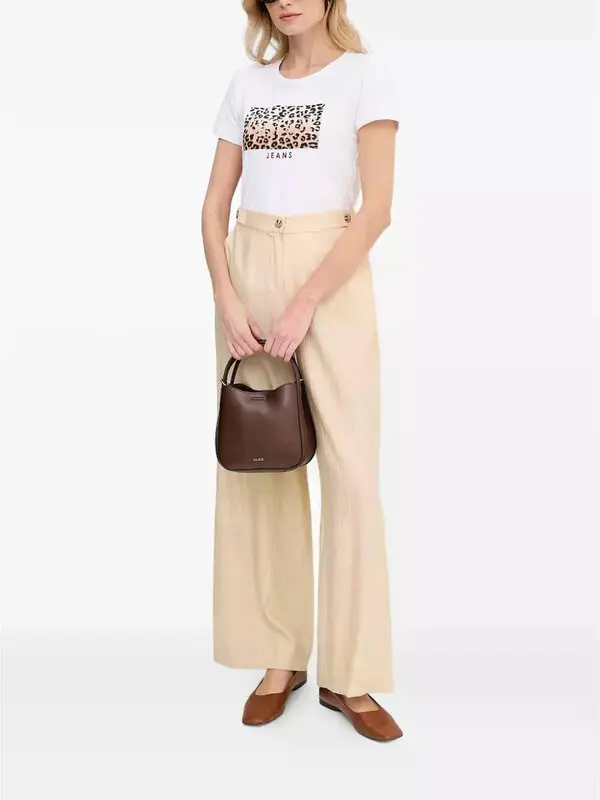 GAUDI Button-detail Crinkled Effect Wide Leg Trousers