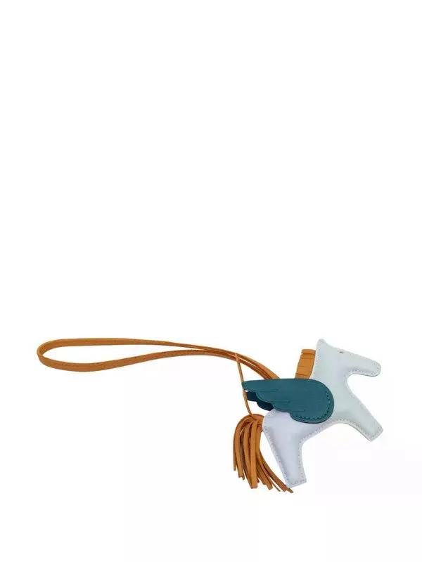 Hermès 2021 Milo Lambskin And Swift Grigri Rodeo Pegase Bag Charm Pm Key Chain - Grey