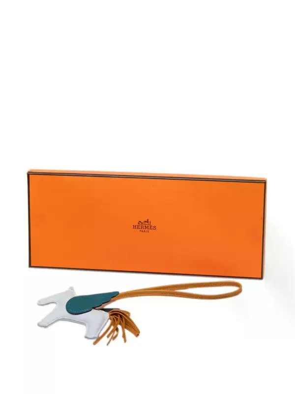 Hermès 2021 Milo Lambskin And Swift Grigri Rodeo Pegase Bag Charm Pm Key Chain - Grey