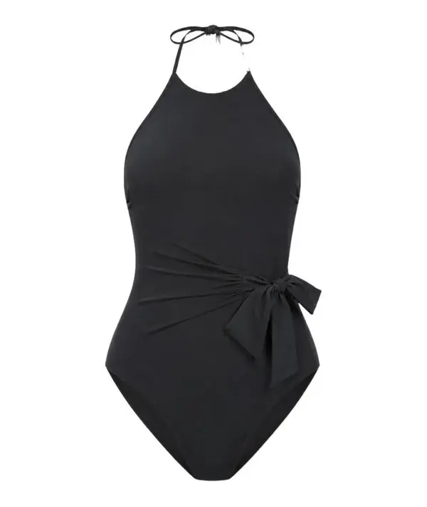 GOTTEX Luna Halterneck Swimsuit With Bow Detail - Black