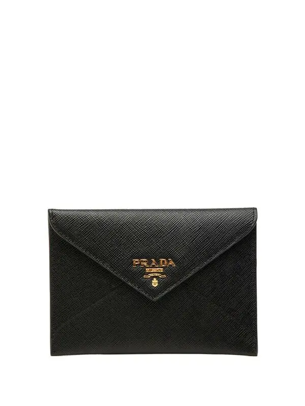 Prada 2010-2026 Saffiano Envelope Compact Wallet Small Wallets