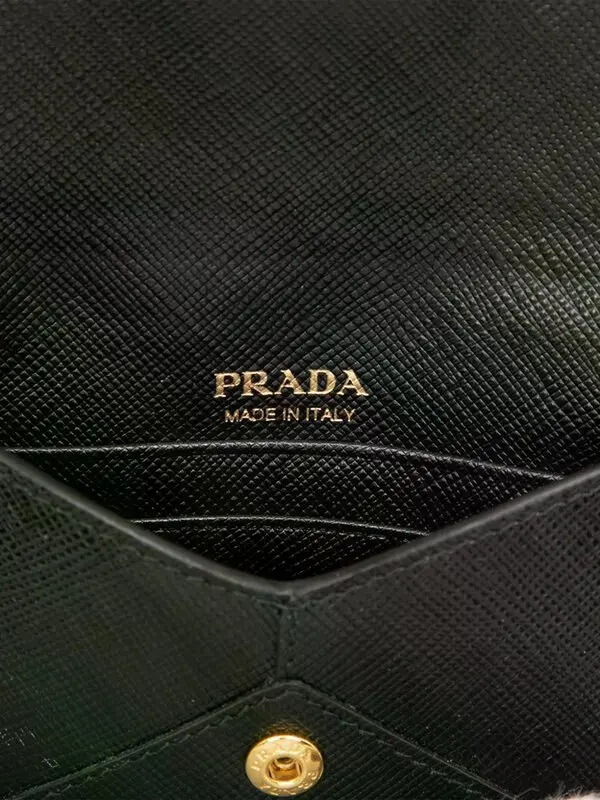 Prada 2010-2026 Saffiano Envelope Compact Wallet Small Wallets