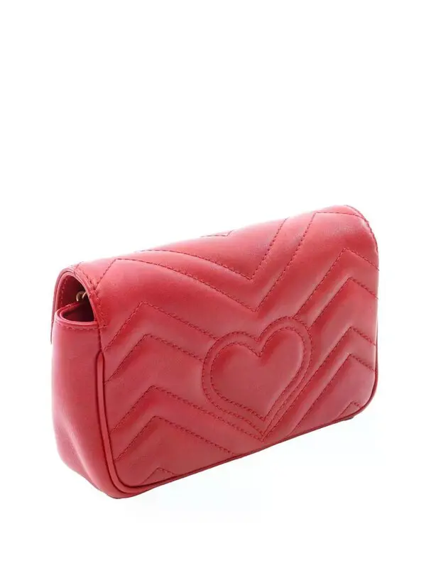 Gucci Marmont Matelassé Leather Mini Flap Crossbody Bag - Red