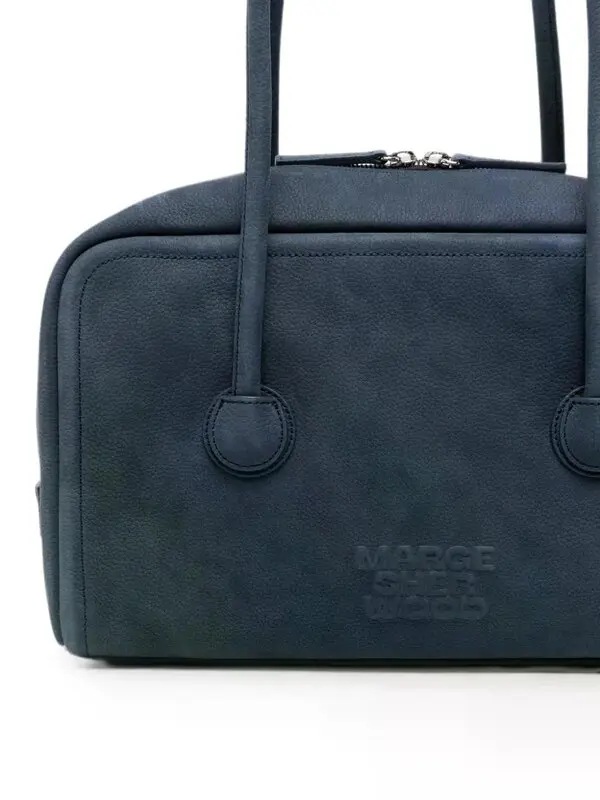 MARGESHERWOOD Embossed Logo Nubuck Leather Tote Bag