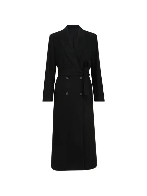 Brunello Cucinelli Double-breasted Belted Coat - Black