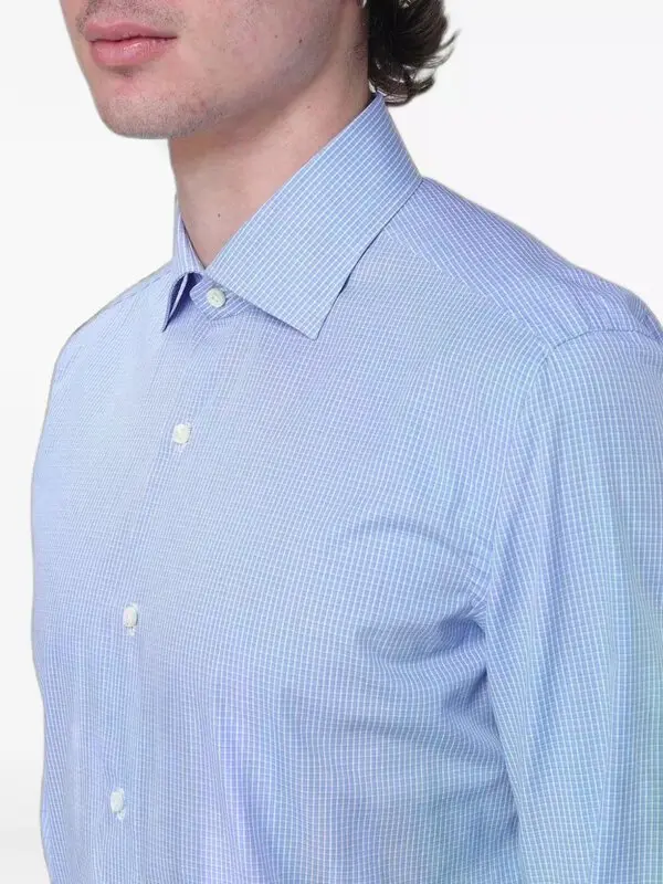 LUIGI BORRELLI Checked Long-sleeve Shirt