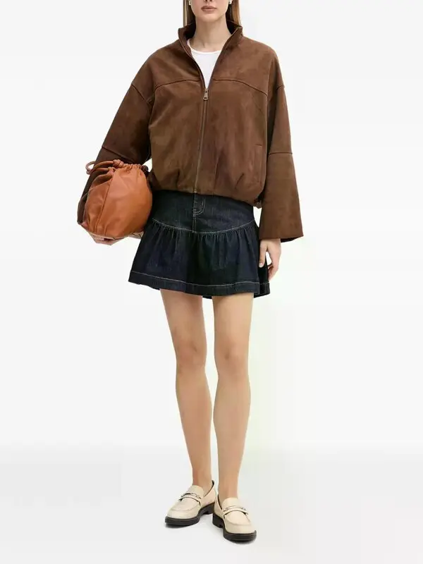 GAUDI Ruffled Denim Mini Skirt