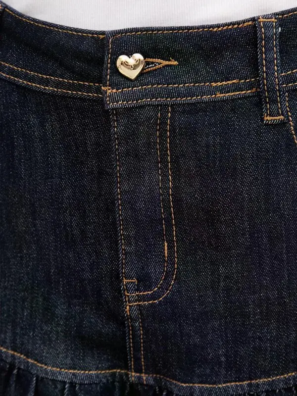 GAUDI Ruffled Denim Mini Skirt