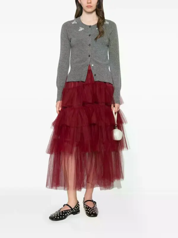 Simone Rocha Embellished Cashmere Cardigan - Grey
