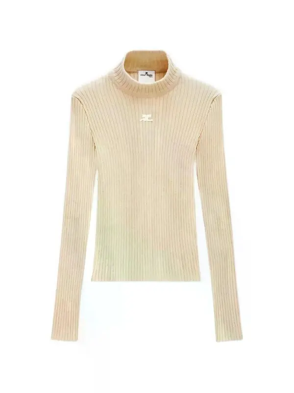 COURREGES Reedition Ribbed-knit Sweater - Neutrals