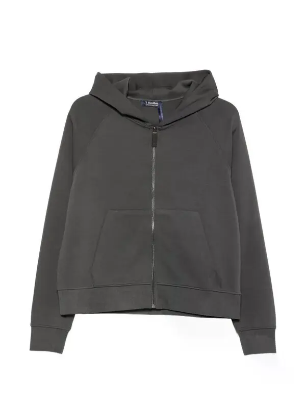 Max Mara Zip-fastening Ribbed-knit Hoodie - Grey