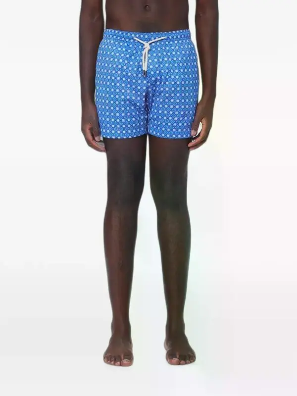PENINSULA SWIMWEAR La Maddalena Geometric-print Swim Shorts - Blue