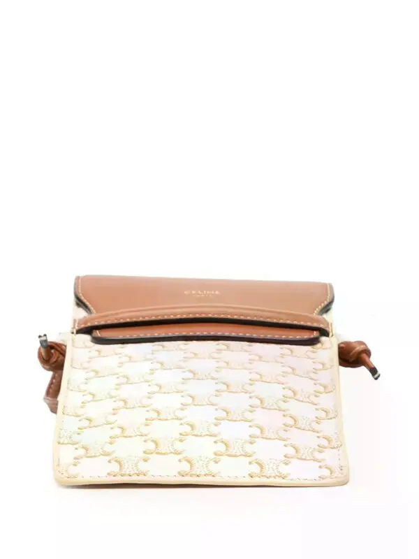 Celine 2022 Triomphe Coated Canvas Phone Pouch Flap Crossbody Bag