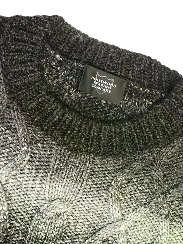 HTC LOS ANGELES Cable-knit Distressed Sweater