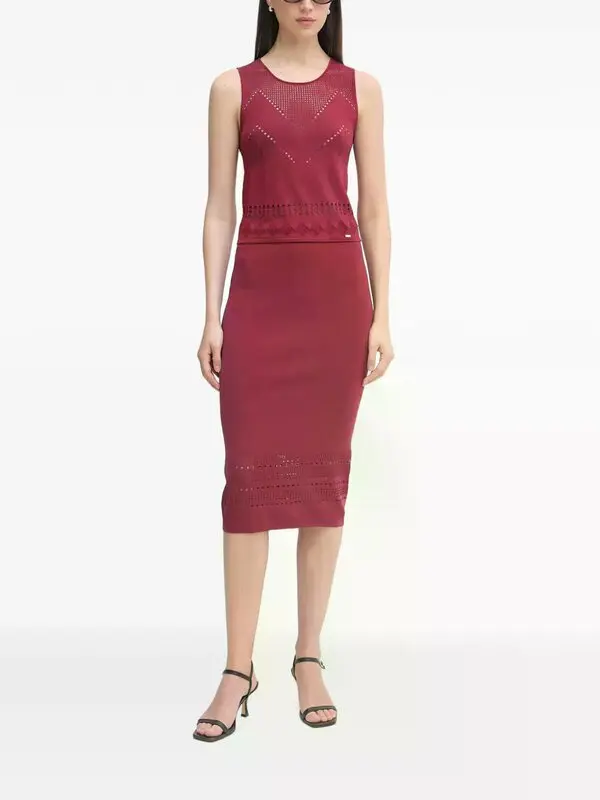 GAUDI Perforated-knit Midi Skirt
