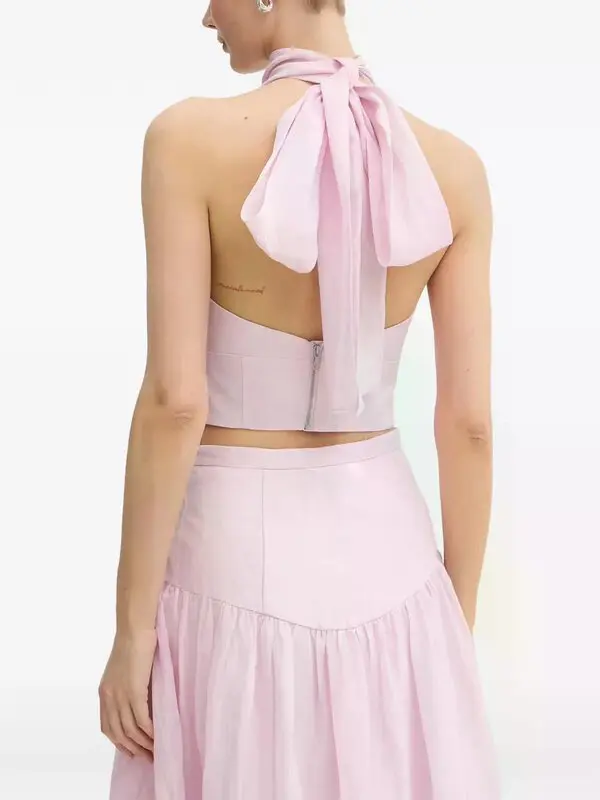 Bardot Halterneck Tie-fastening Top