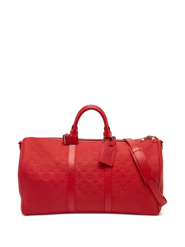 LOUIS VUITTON Keepall Bandoulière 50 Monogram Bag - Red