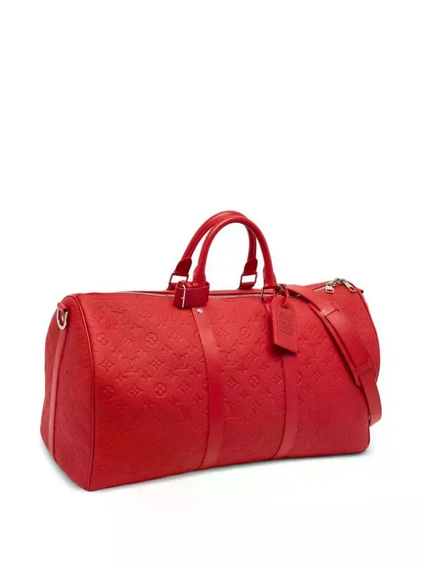 LOUIS VUITTON Keepall Bandoulière 50 Monogram Bag - Red