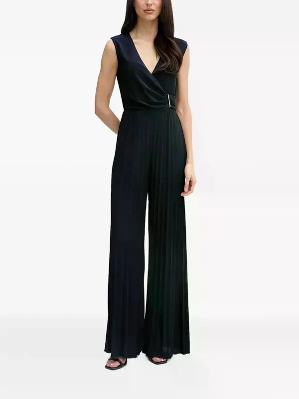 GAUDI Pleated Wrap-design Jumpsuit - Blue