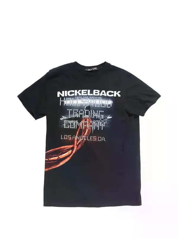 HTC LOS ANGELES Nickleback Lux Studded Graphic-print T-shirt - Black