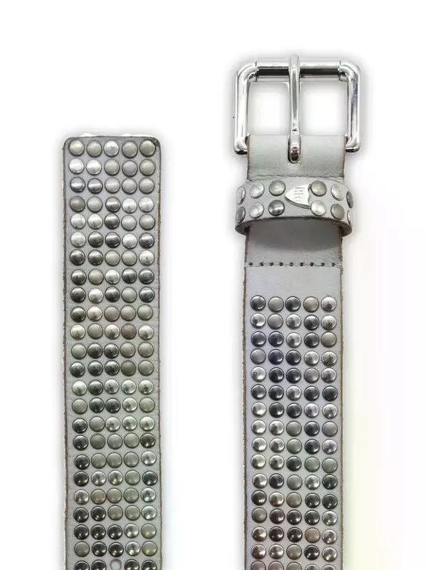 HTC LOS ANGELES Stud-embellished Leather Belt - Grey